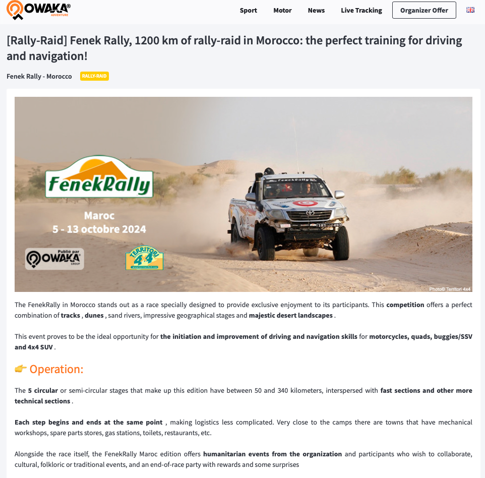 [Rally-Raid] Fenek Rally, 1200 km of rally-raid in Morocco: the perfect ...