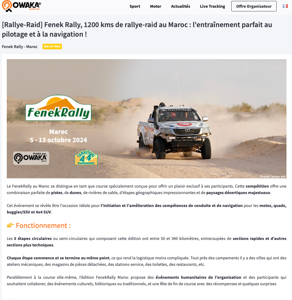 [Rallye-Raid] Fenek Rally, 1200 kms de rallye-raid au Maroc : l ...